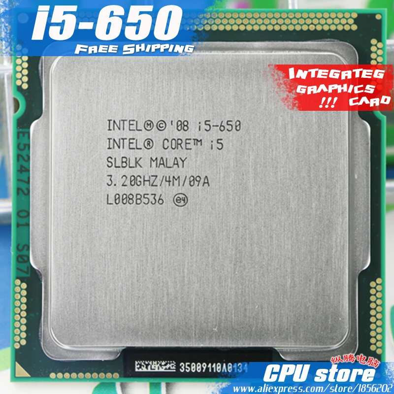 Intel i5 650 cpu, / 3.2 GHz / LGA1156 / 4 MB / Dual Core / pengiriman ...