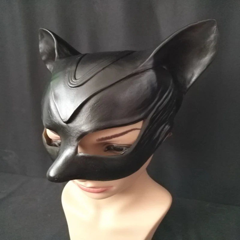 Sexy Cartoon Catwoman Latex Mask Full Head Rubber Masks Halloween