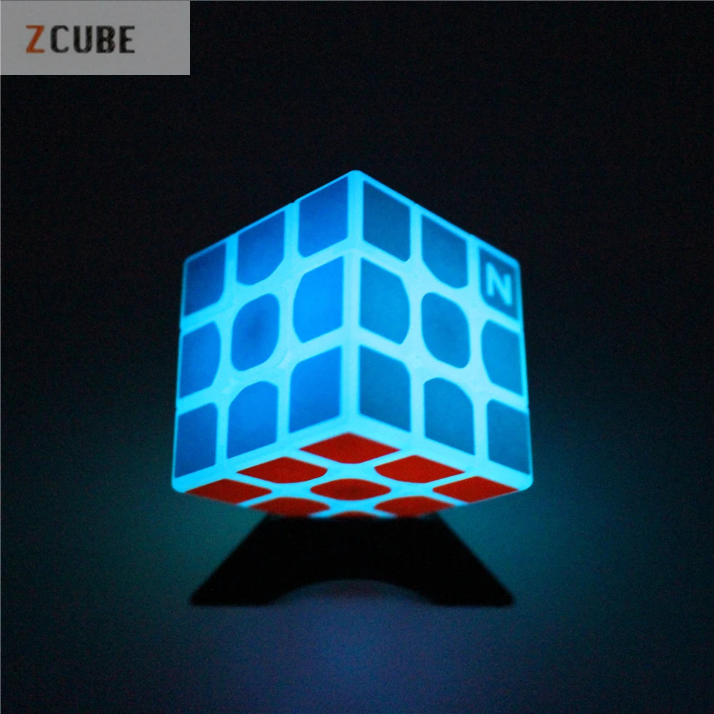 Newest-Zcube-3x3x3-Profissional-Magic-Cube-Blue-light-Transparent-Glow ...