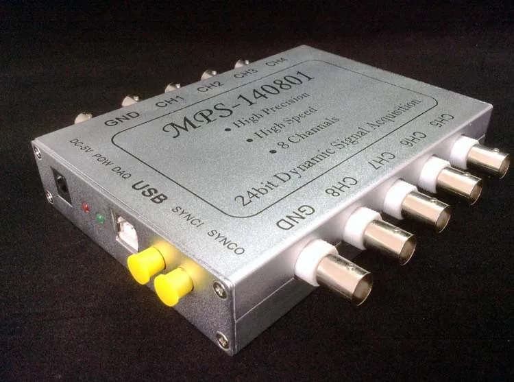 USB DAQ simultaneous 24 bit 8 channel + 10V ADC Analog 128K per channel ...