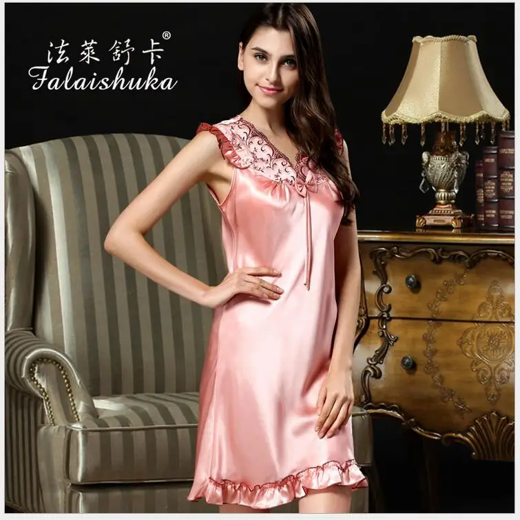 women 100% Silk Homewear nightgown brand pink extra large Woman ...