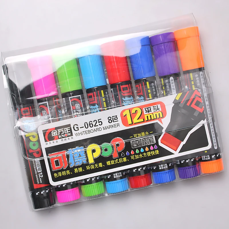 KNOW POP Art Marker 8 Colors/Set 12 mm Repeated Filling Ink Marker Set ...