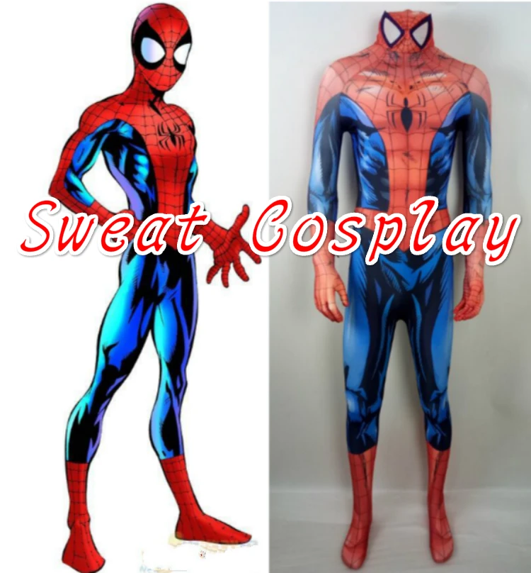 High Quality Ultimate Spiderman Costume with 3D muscle Shade Spandex ...