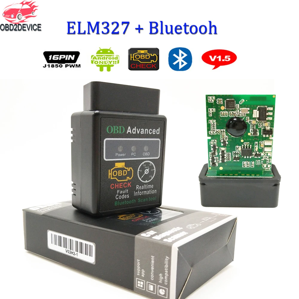 V2.1 hh elm327 bluetooth obd scanner avançado mini elm327 v2.1 leitor ...
