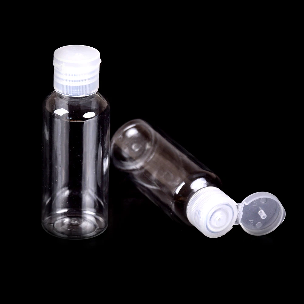 1pcs Clear Plastic Flip Bottles Cosmetic Jar Portable Travel Makeup ...