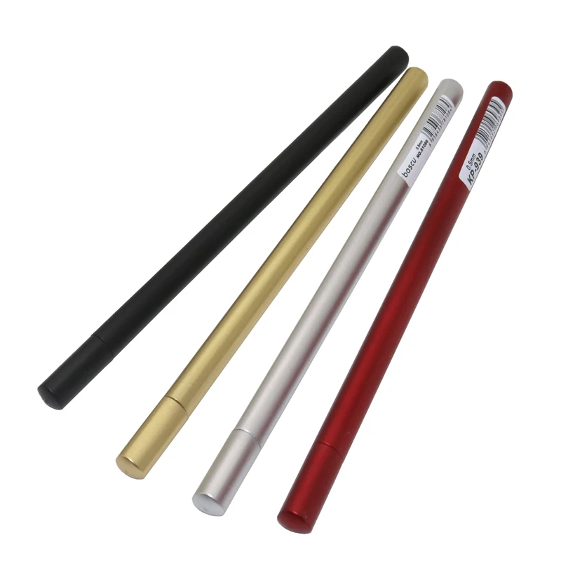 4 Pcs Korea Stationery Metal Handle Gel Pen Creative Triangle Water Pen ...