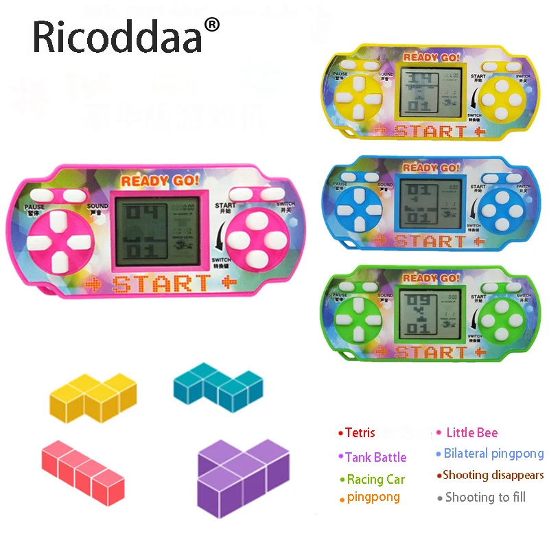 Mini tetris console de jogo lcd jogadores de jogo handheld crianças ...
