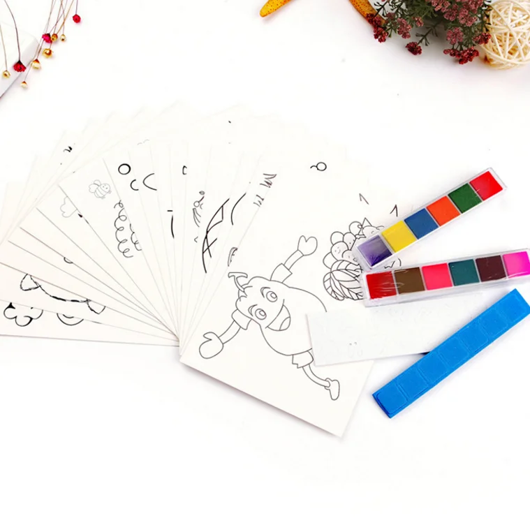 1 set Creative FUN DIY Cartoon Kids Finger Painting Craft Set Children ...