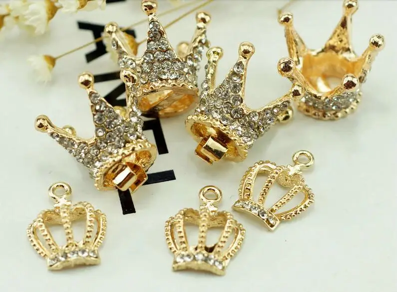 Botones de diamantes de imitación con diseño de corona, botones de ...