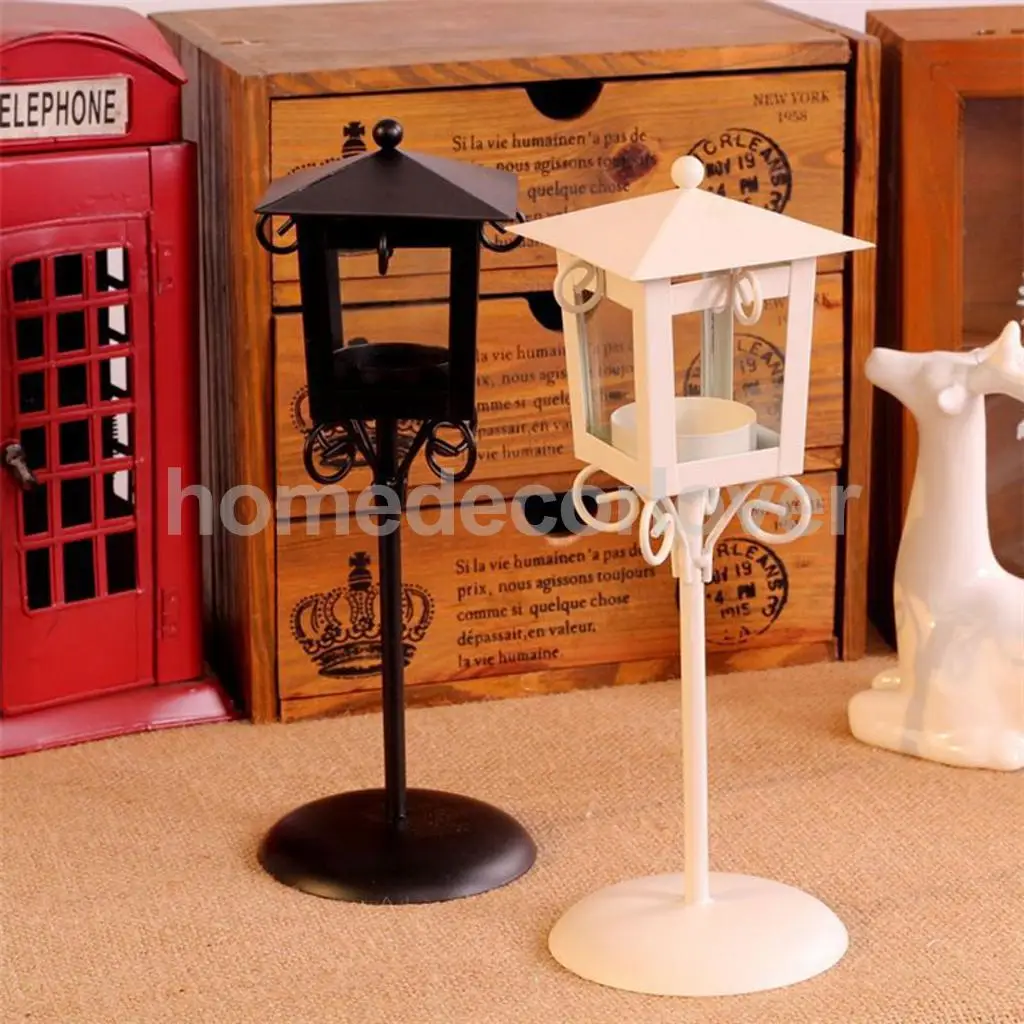 White Street Lamp Post Wedding Table Centrepiece Candle Tea Light ...