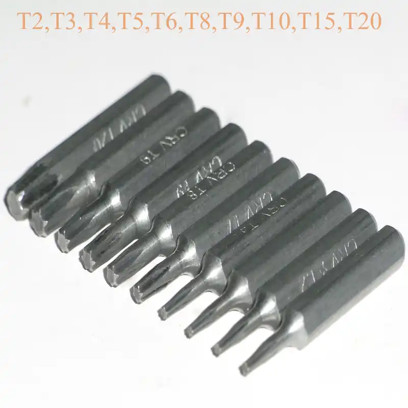 10pcs CR V Bit Set T1 T2 T3 T4 T5 T6 T8 T9 T10 T15 torx screwdriver ...
