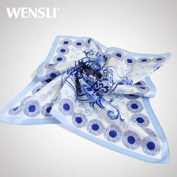 Wensli Silk 100% Pure Silk Chinese Blue and White Porcelain Series ...