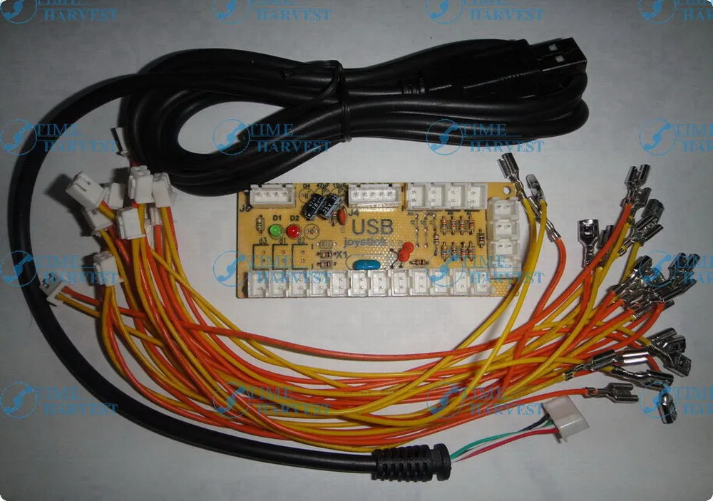 2Pcs USB To Jammaอะแดปเตอร์ผู้เล่น1คนรุ่นPCอาเขตConverterคอมพิวเตอร์เกม ...