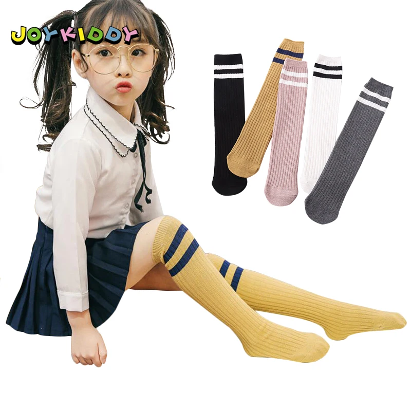 Children's Yellow Knee High Socks Kids Striped Autumn Winter Boys Girls ...