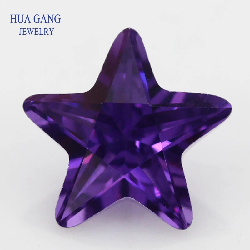 5a Purple Star Shape Brilliant Cut Cz Stone Synthetic Gems Cubic ...