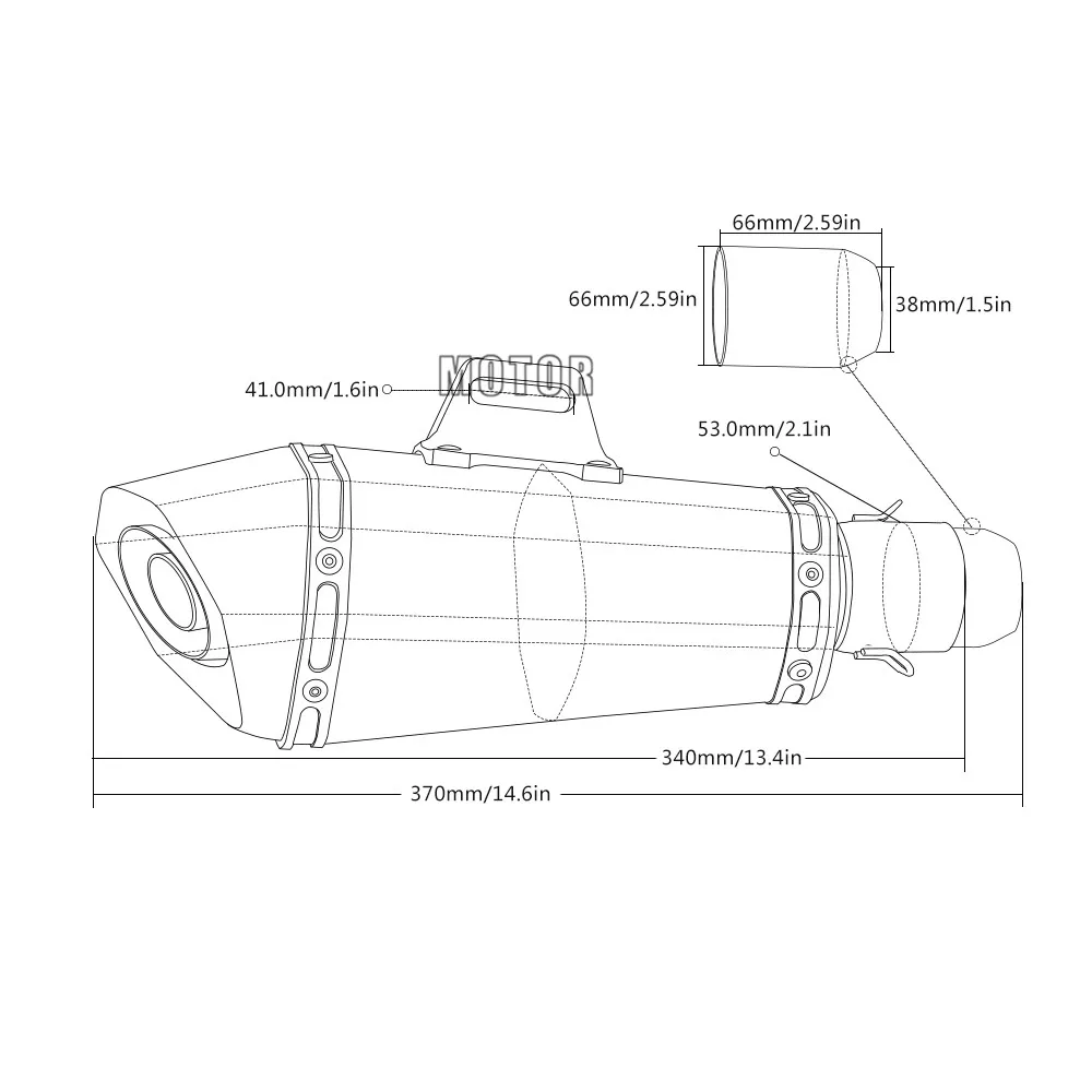 51MM Universal Motorcycle Exhaust Pipe Motor Muffler Escape Pipe tail ...