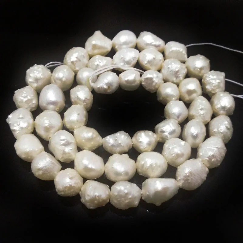 16 inches 8 9mm White Drusy Baroque Freshwater Pearl Loose Strand|16 ...