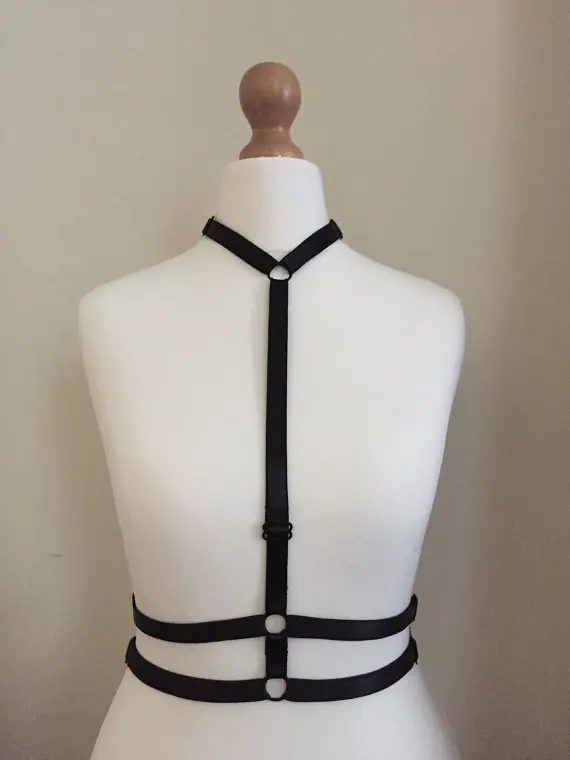 INVERTED CROSS. Double Straps on waist harness, Black Body Harness ...