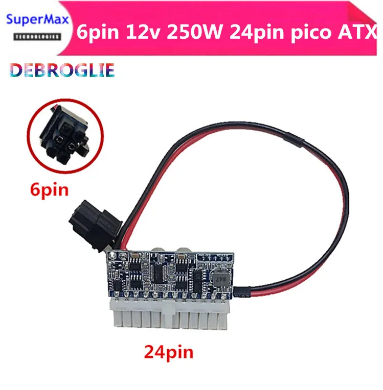 PSU Car Auto 6Pin DC 12V 250W 24Pin Pico ATX Switch Mini ITX High Power ...