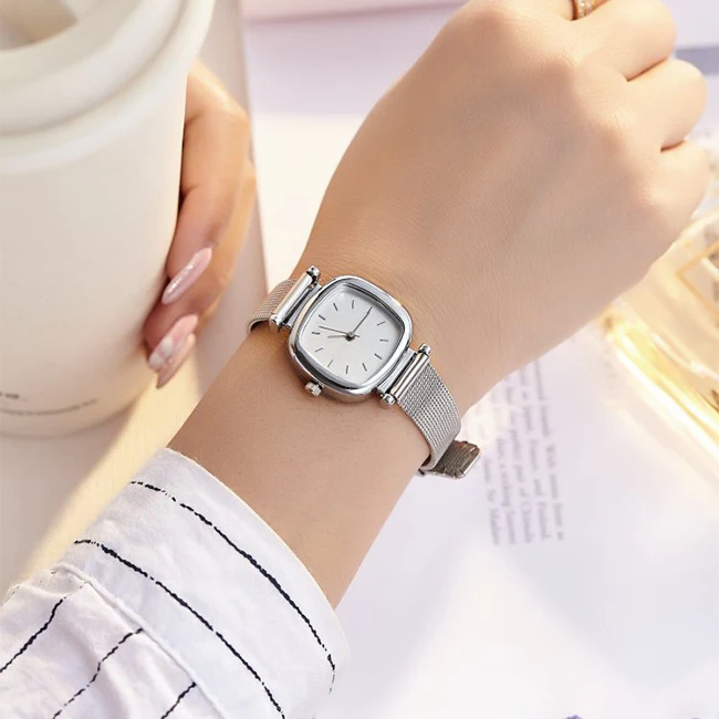 Square Small Dial Reloj Mujer Luxury Brand Women Dress Watch Stainless