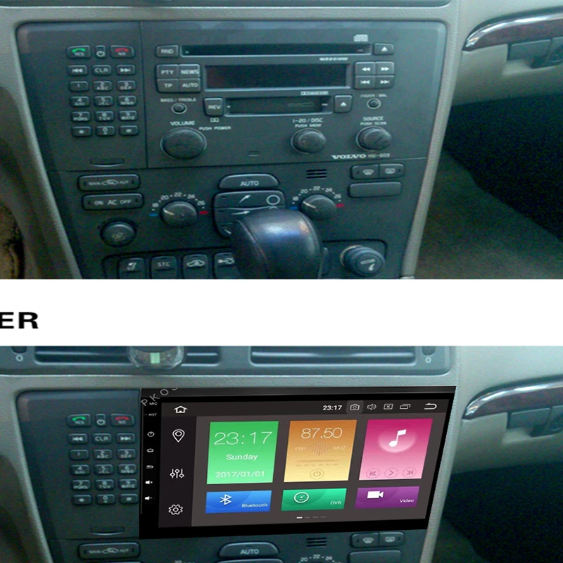 アンドロイド10.0 2 din ipsスクリーン車のdvdプレーヤーボルボS60 V70 XC70 2000 2001 2002 2003 2004マルチメディアプレーヤーラジオgps ...