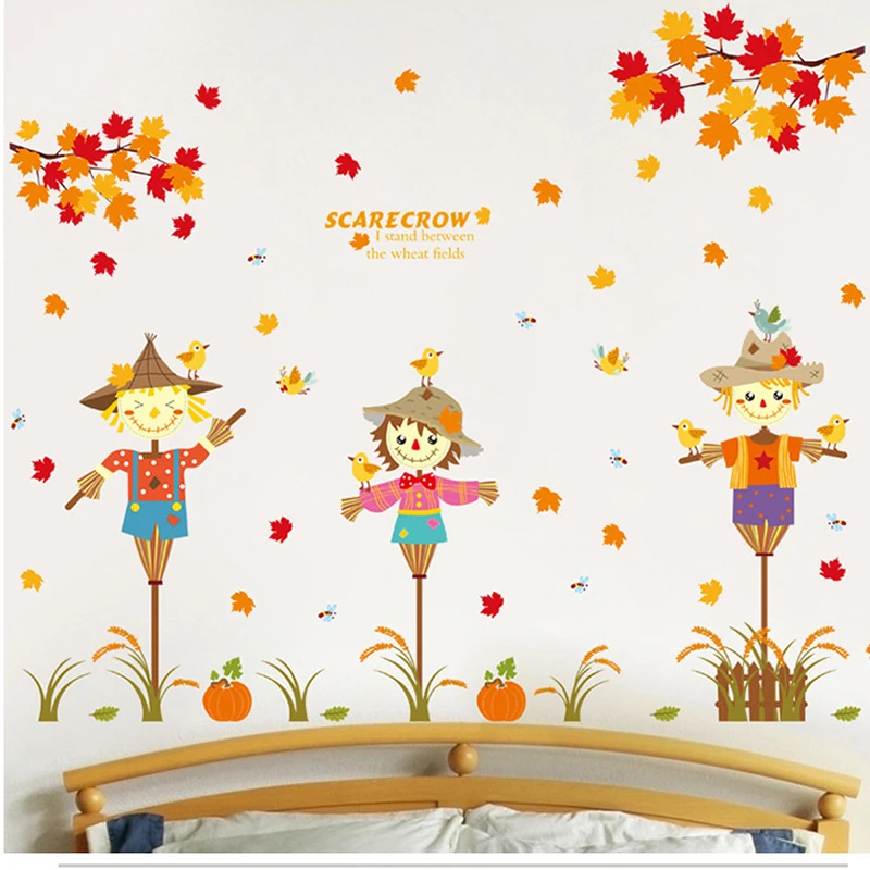 Autumn Scenery Stickers Wallpaper Wall Stickers Home Decor Rural ...