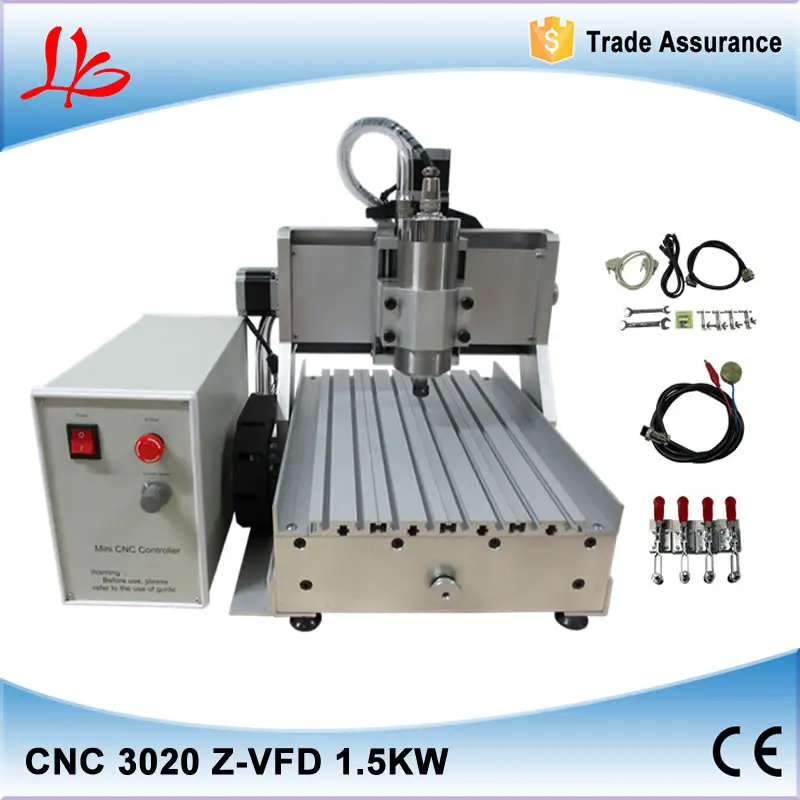 Russia no tax usb port Mini CNC 3020 router 3 axis 1500W ball screw water cooling spindle ...