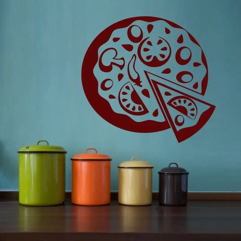 Free Shipping Pizza Restaurant Vinyl Wall Decal Pizza Pizzeria Cafe ...