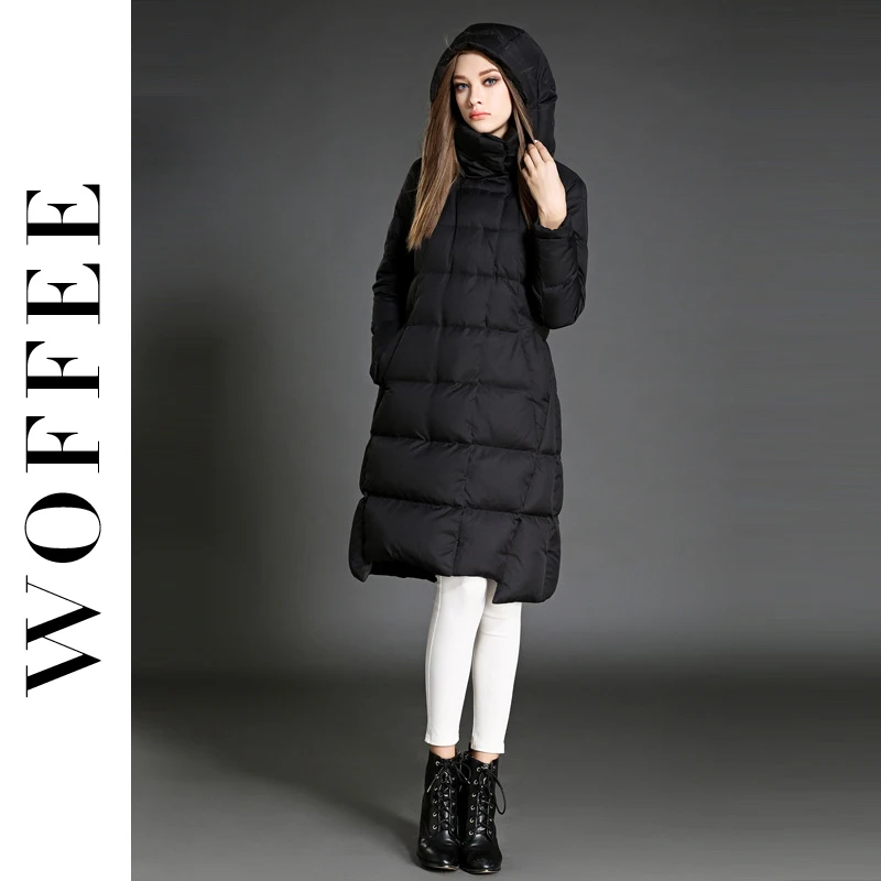 Woffee Brand 2017 Women Down Jackets Winter Made of Feather Long Solid ...