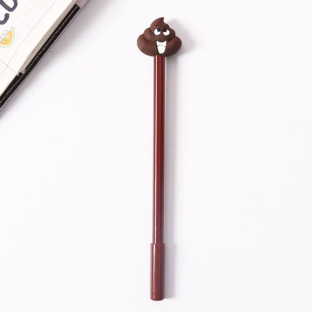 Gel Pen Black Ink Cartoon Smooth 0.5mm Poop Shape Struggle Face ...