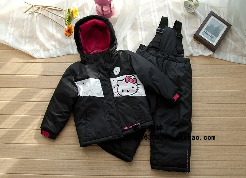 Free Shipping children kids girls hello kitty ski suit, snow suit ...