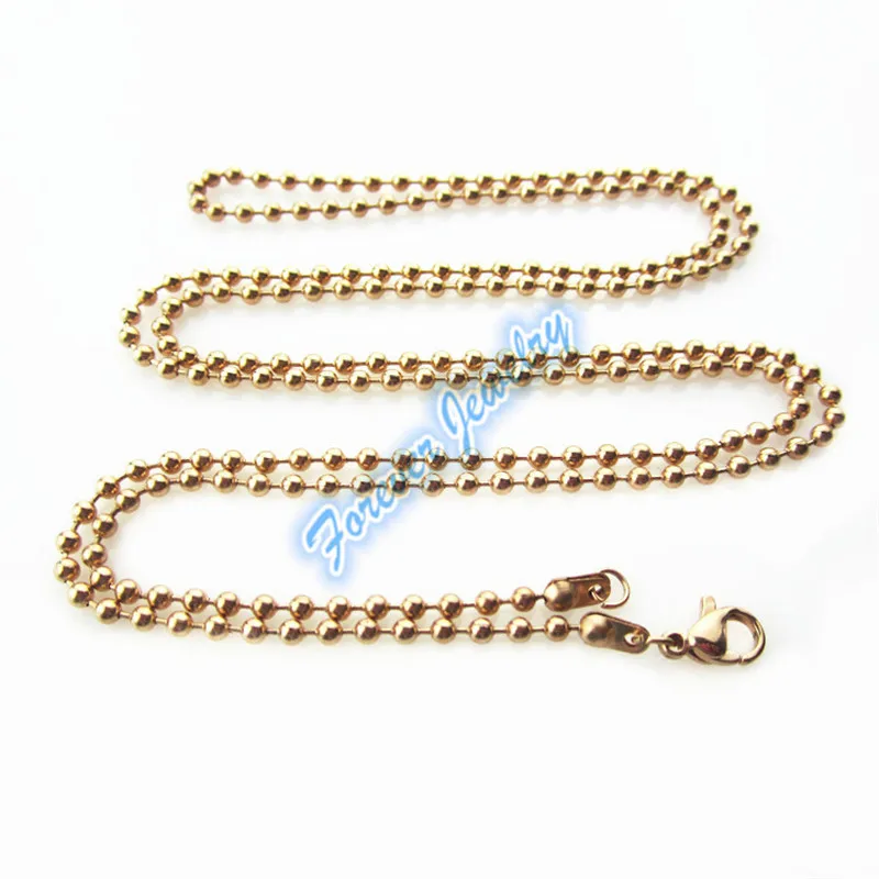 New arrival 20pcs/lot 30 inches stainless steel Rose Gold ball chain ...