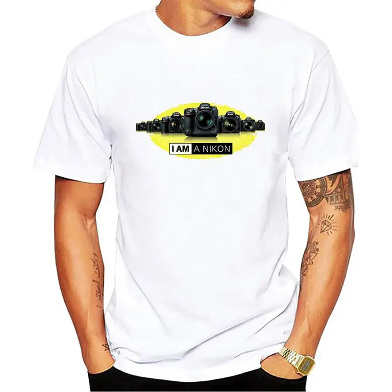 New Popular I AM NIKON Camera Men's white T Shirt-in T-Shirts from Men ...