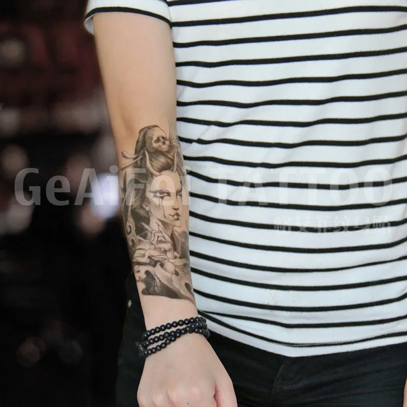 Temporary Tattoos Sticker for Men Women Arm Leg Black Fake Bleeding ...