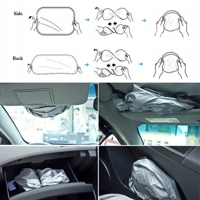 MoFlyeer 5 pcs Folding Silvering Reflective Insulation Car Window Sun ...