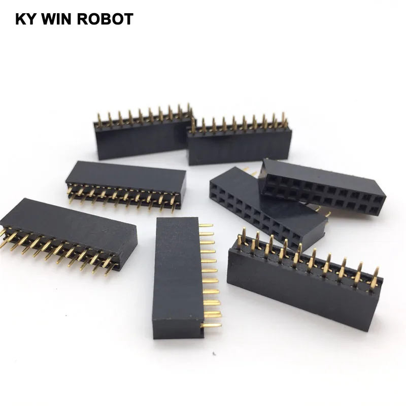 10 Pcs 2.54mm 2x10 20-Pin Female Pin Header Socket Connector Strip