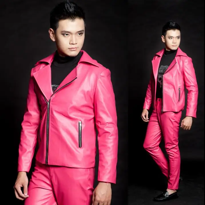 men leather jackets suits designs masculino terno stage costumes for ...