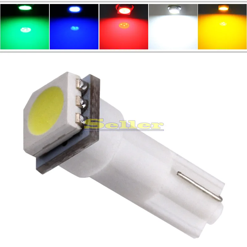 20Pcs T5 1 Smd Red Dashboard Wedge Led Auto Light Bulb Lamp 74 Dash Led ...