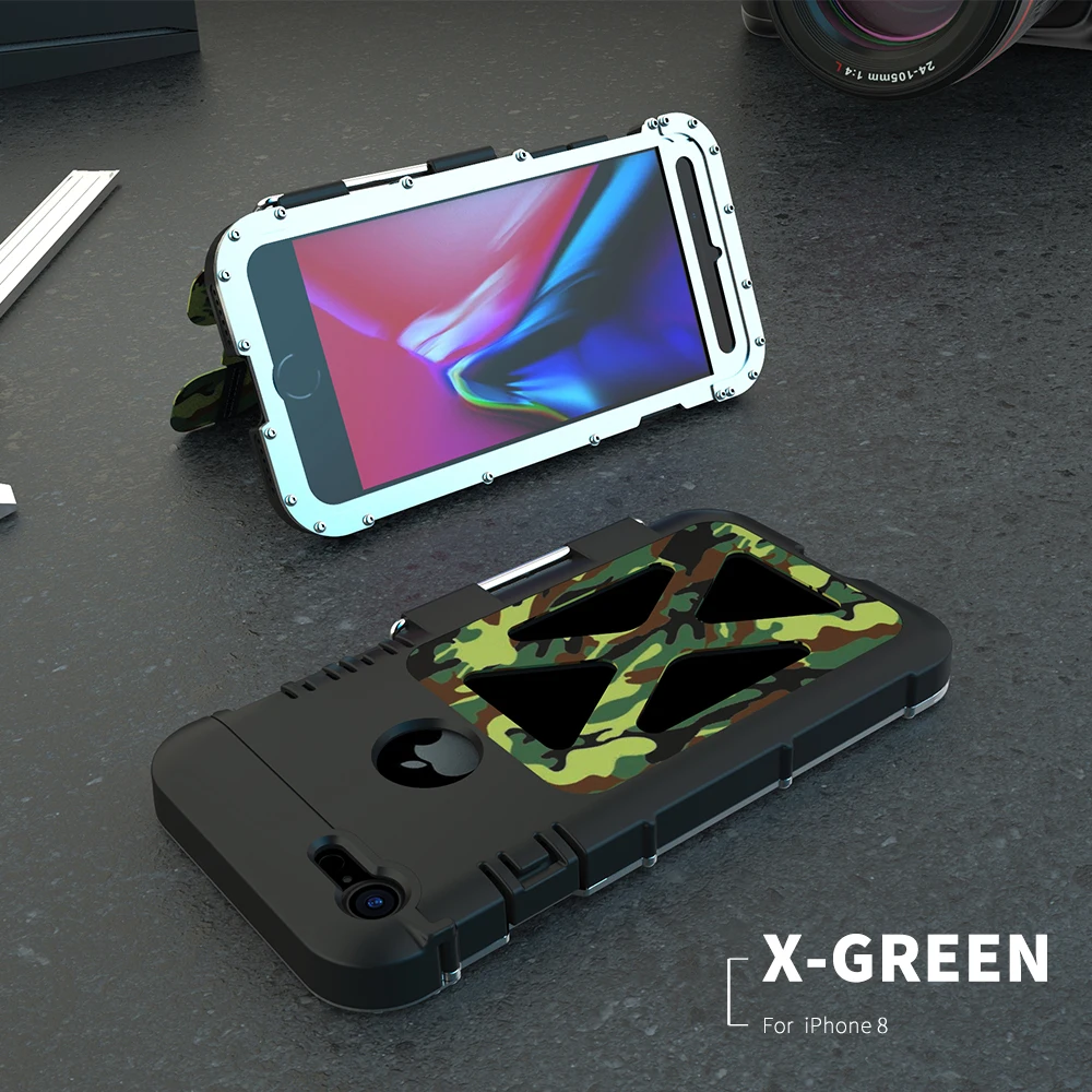 Metal Stainless 304 Cell Phone Case For iPhone 6 6S 7 8 Plus X Flip ...