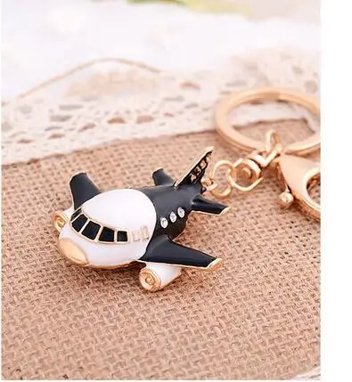 50pcs/lot fedex fast free shipping woman man rhinestone plane keychain ...