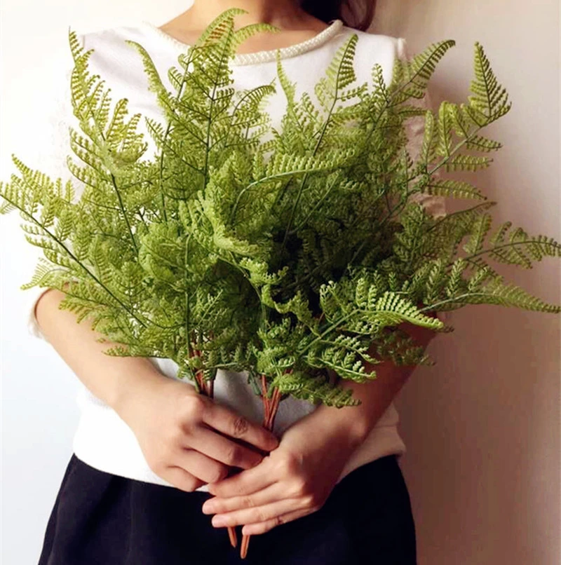 One Real Touch Feeling Fern leaf Bunch Artificial Fern Greenery ...