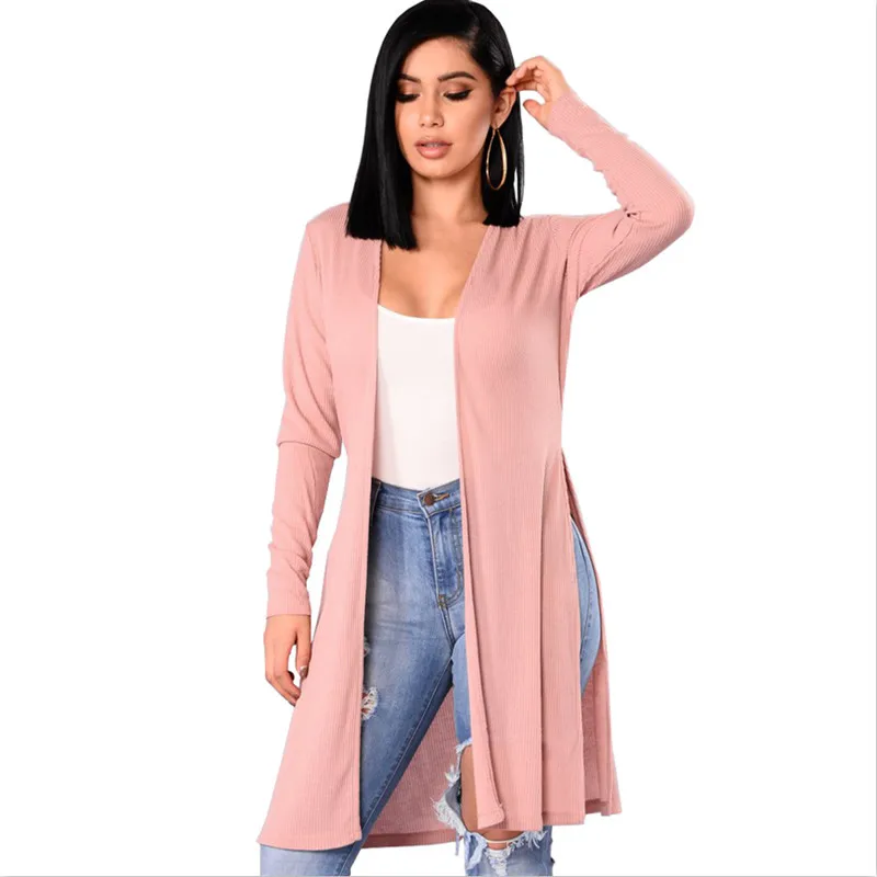 Six senses women Long Cardigan 2017 Autumn Long Sleeve knitted cardigan ...