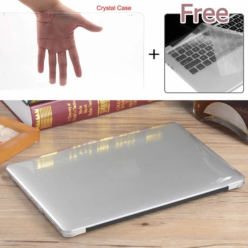 Hot Glossy Crystal Clear Hard Plastic Laptop Case Keyboard Cover For
