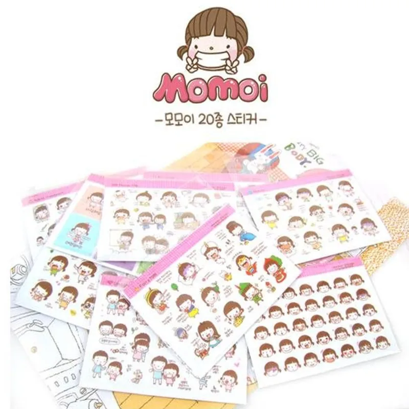 50packs/lot Cute Lovely Girl Sticker Set Multifunction Cartoon Diy Pvc ...