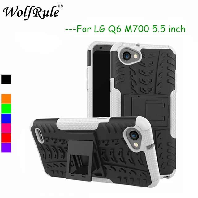 sFor Phone Case Lg Q6 Cover Q6A WolfRule Soft Silicone + Hybrid Plastic ...