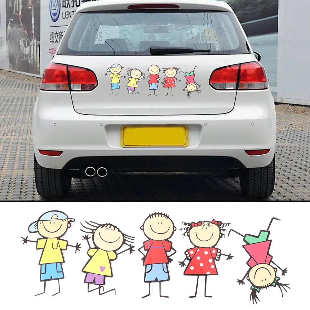 1 Unids Divertido Familia Linda Niños Niños Niño Niña de Dibujos ...