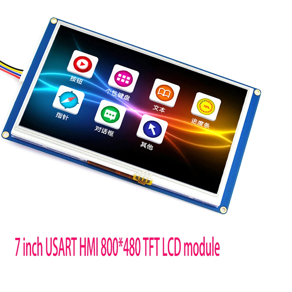 USART módulo LCD TFT HMI de 7 pulgadas, 800x480, con puerto serie de fuente GPU|tft lcd module ...
