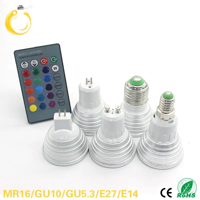 E27 RGB LED Spotlight 4W LED Lamp 85 265V E14 LED RGB Light Bulb High ...