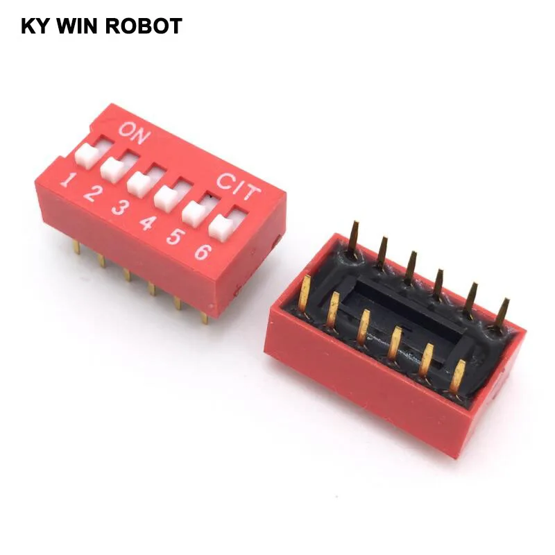 10pcs/lot Ds-06 2.54mm 6p Dip Dial The Code Switch/toggle Switch/coding ...