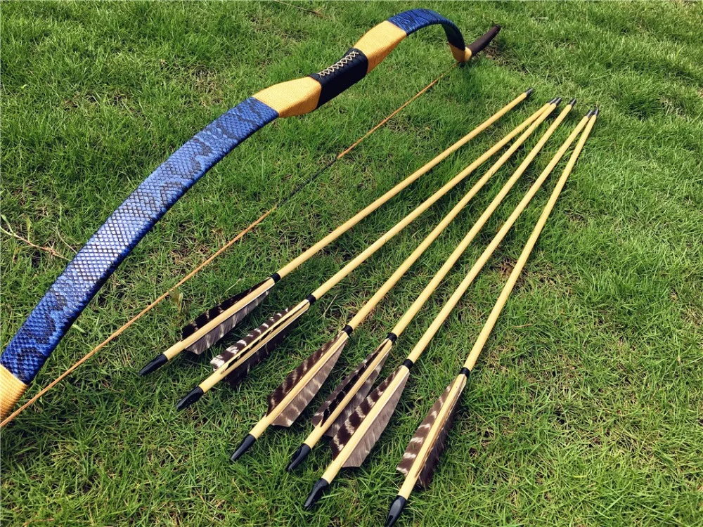 2017 Handmade Blue Hungarian Longbow Hunting Recurve bow 20# 60# with 6 ...